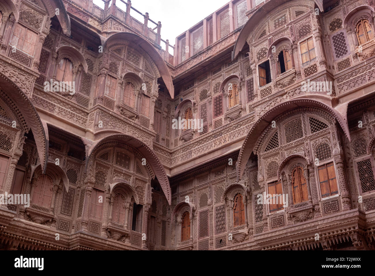 Mehrangarh courtyard, Mehran Fort, Jodhpur, Rajasthan, India Stock ...