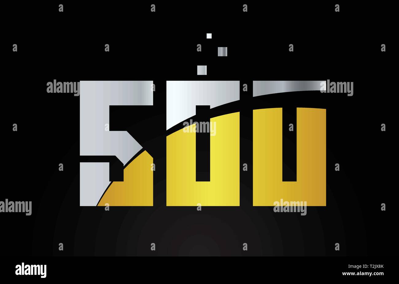 gold golden silver metallic color number 500 logo design suitable for a ...