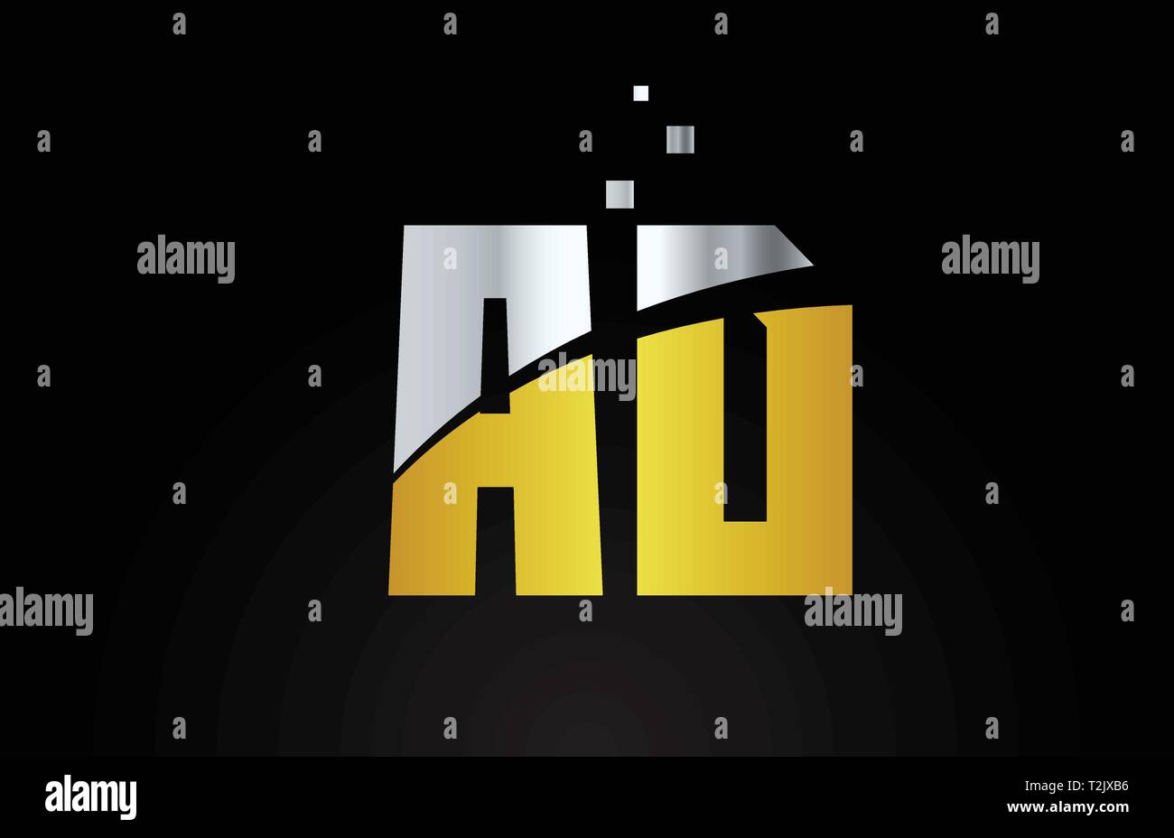 gold golden silver metallic color alphabet letter AD A D logo ...