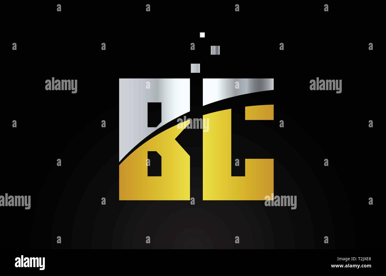 gold golden silver metallic color alphabet letter BC B C logo ...