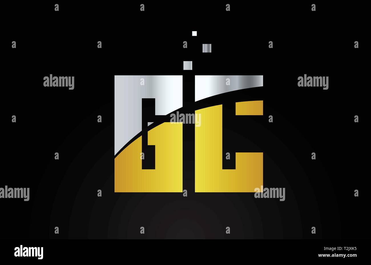 gold golden silver metallic color alphabet letter GC G C logo ...