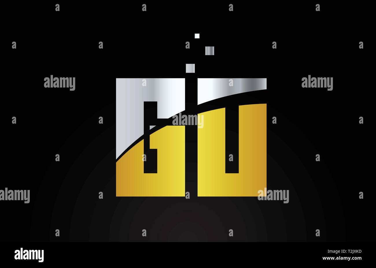 gold golden silver metallic color alphabet letter GO G O logo ...