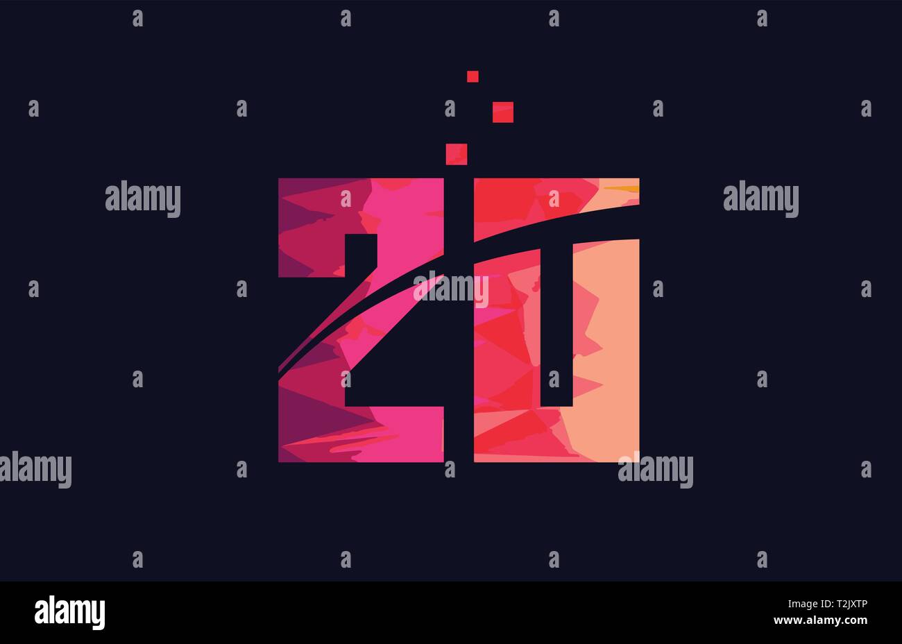 pink blue background color number 20 logo design suitable for a company ...