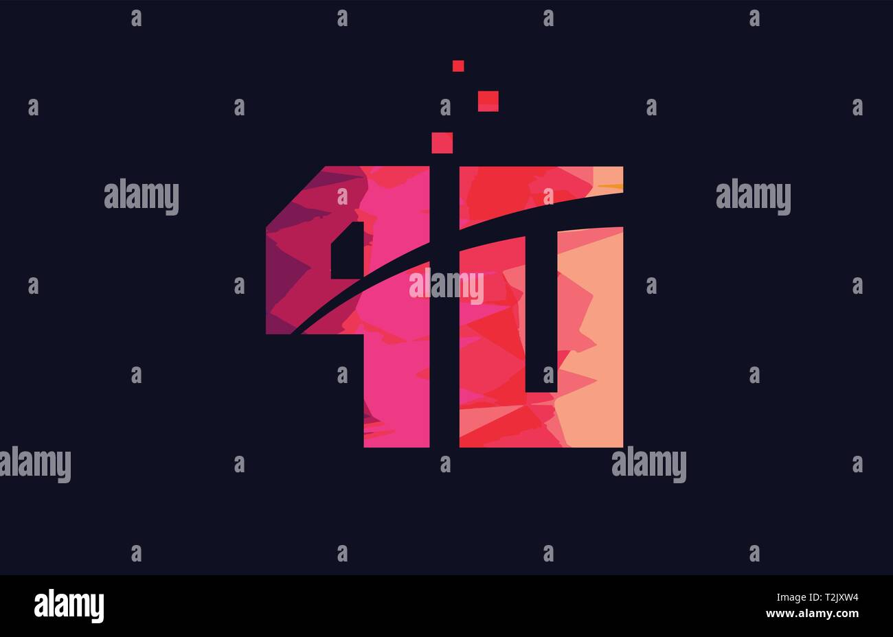 pink blue background color number 40 logo design suitable for a company ...