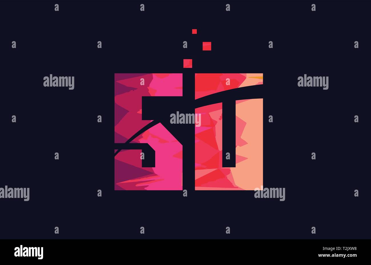 pink blue background color number 50 logo design suitable for a company ...