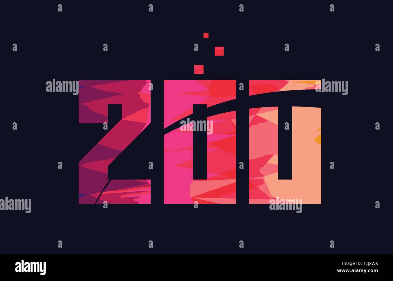 pink blue background color number 200 logo design suitable for a ...