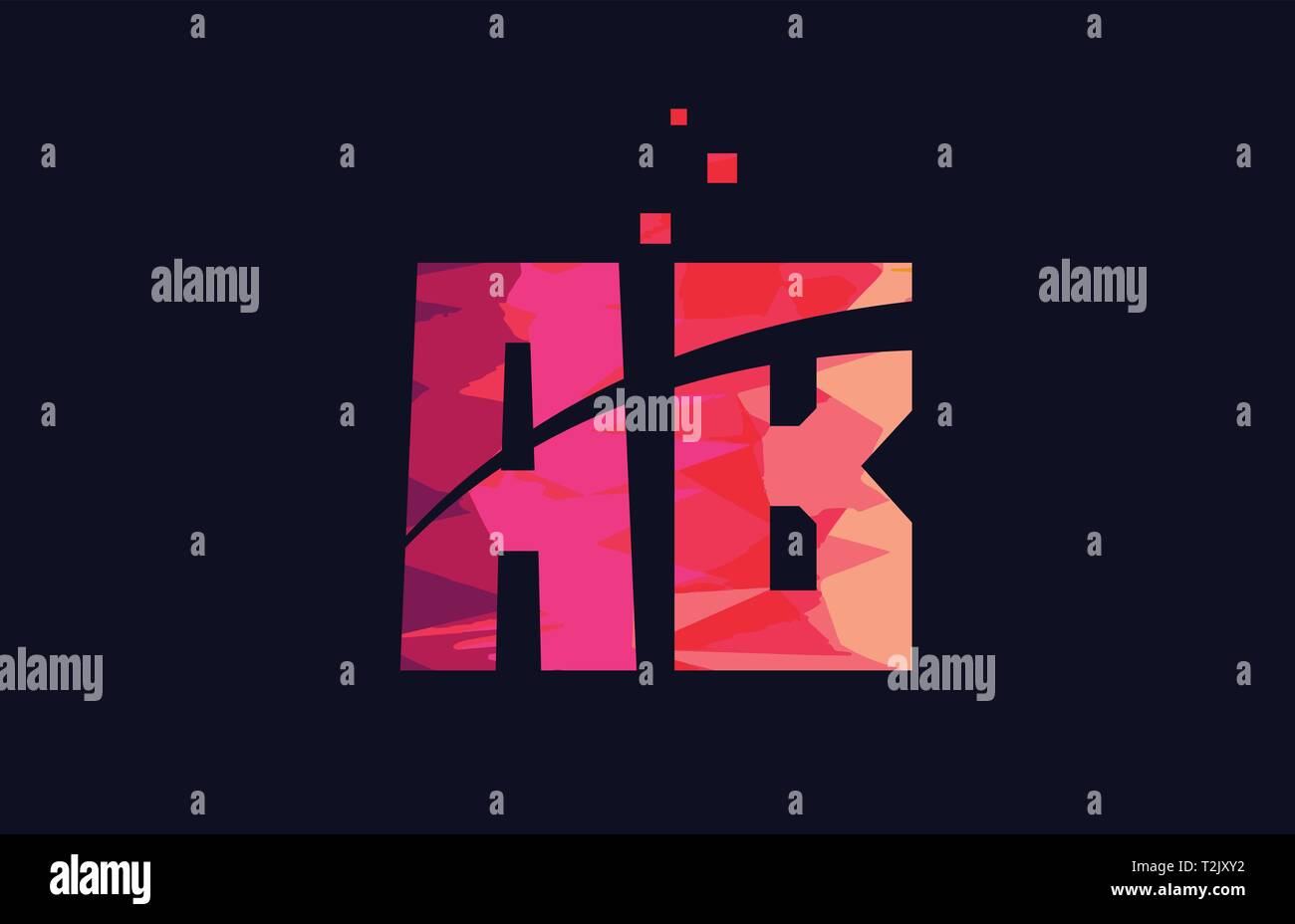 pink blue background color alphabet letter AB A B logo combination ...
