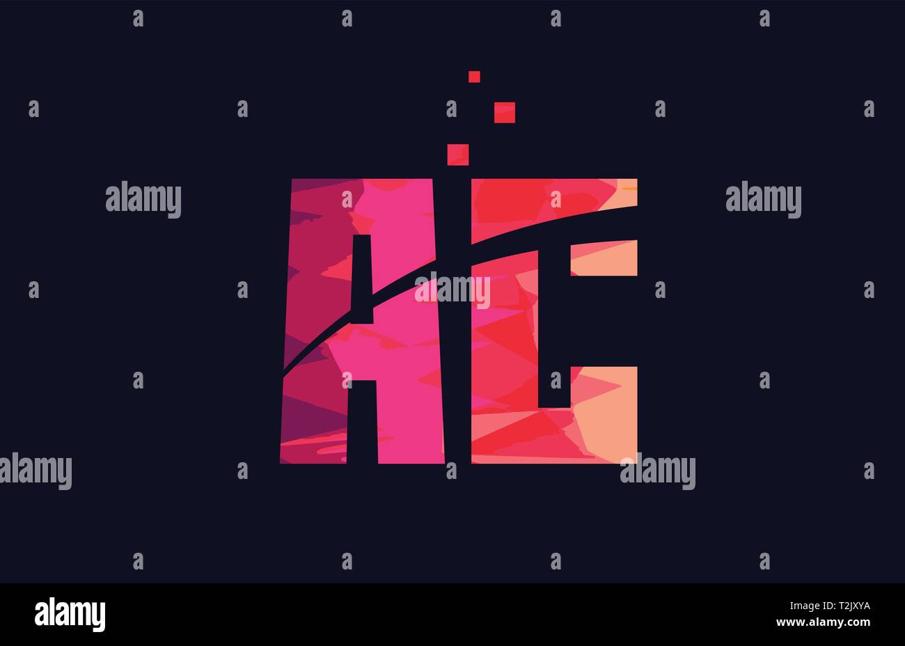 pink blue background color alphabet letter AC A C logo combination ...
