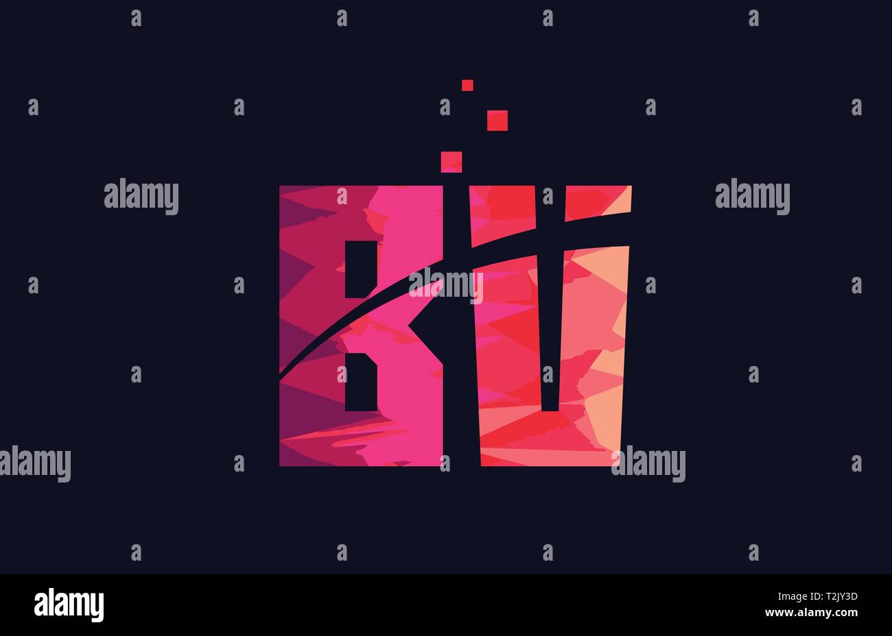 pink blue background color alphabet letter BV B V logo combination ...