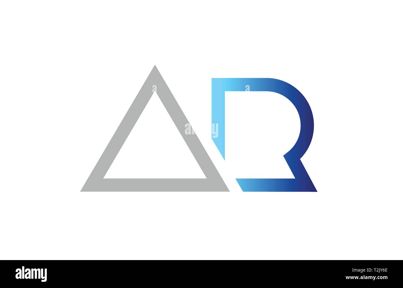 blue grey alphabet letter logo combination ar a r design suitable for a ...