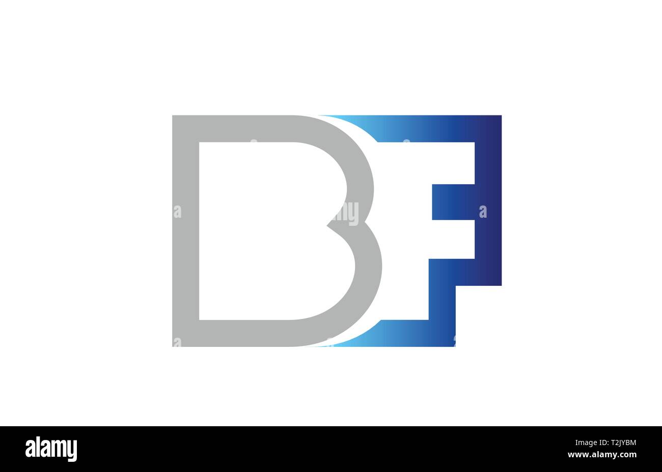 blue grey alphabet letter logo combination bf b f design suitable for a ...