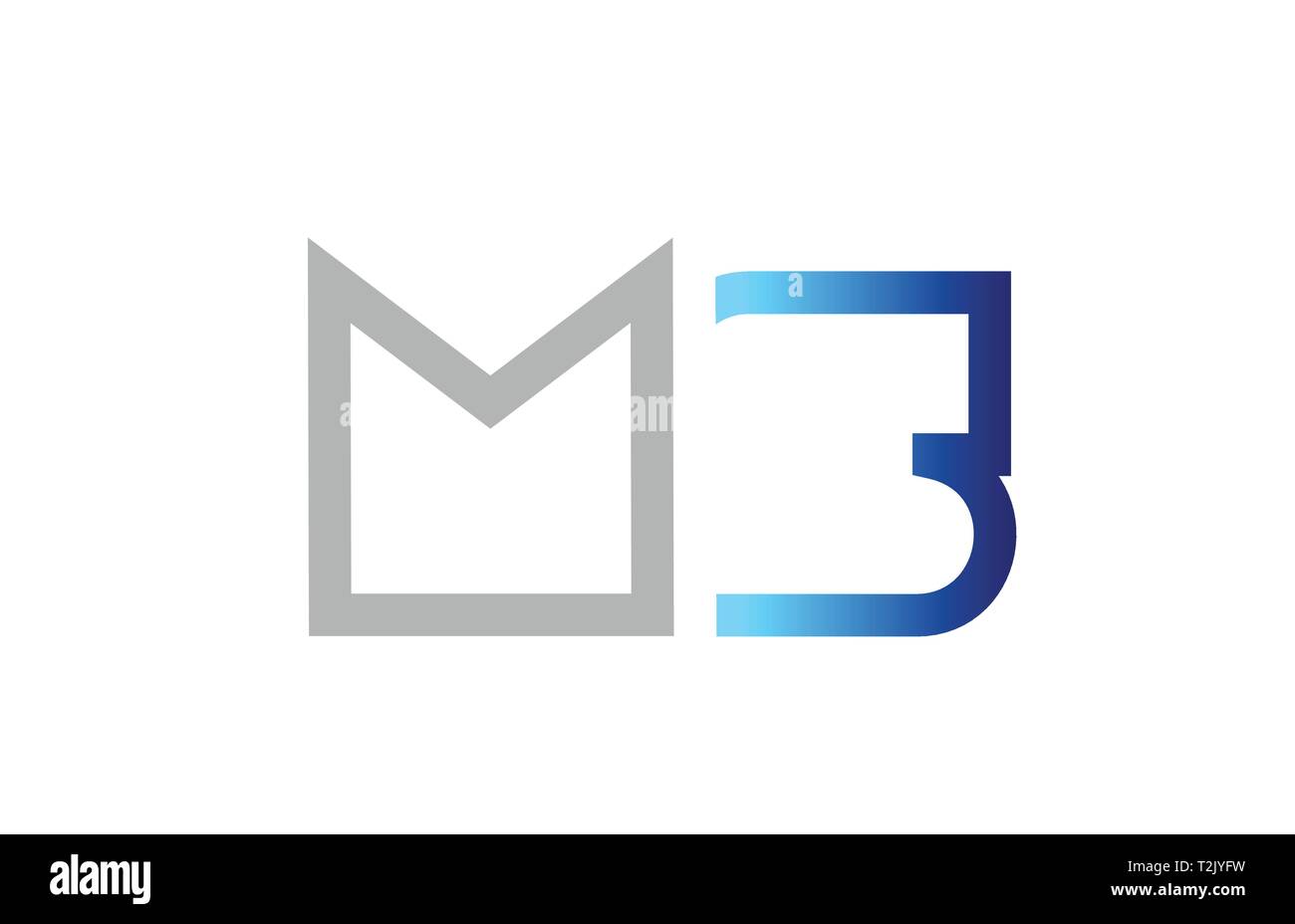 blue grey alphabet letter logo combination ms m s design suitable for a ...