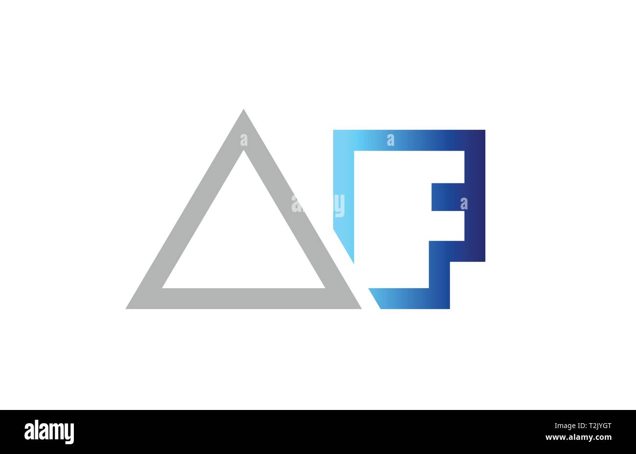 blue grey alphabet letter logo combination af a f design suitable for a ...