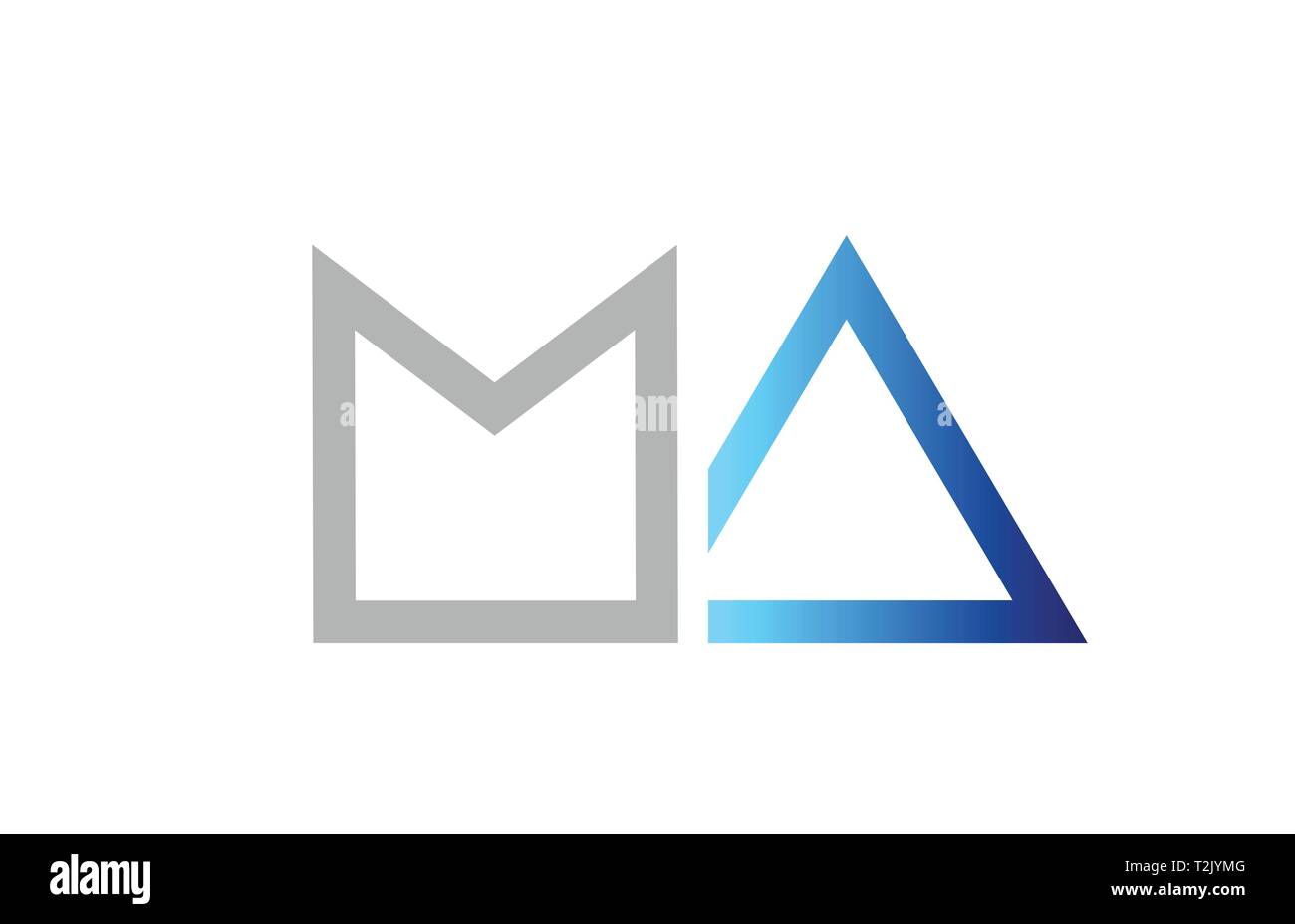 blue grey alphabet letter logo combination ma m a design suitable for a ...