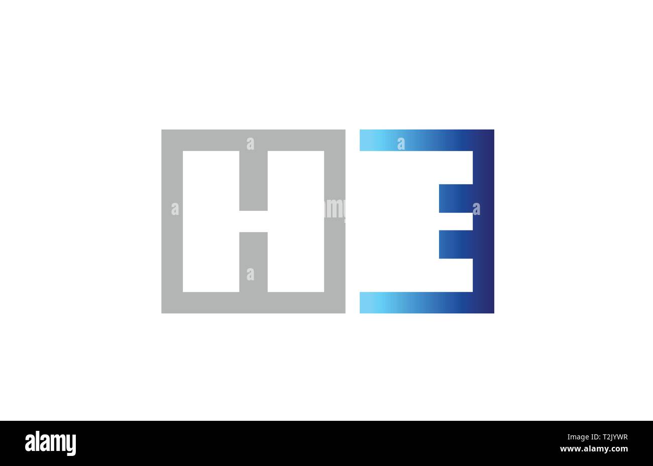 blue grey alphabet letter logo combination he h e design suitable for a ...