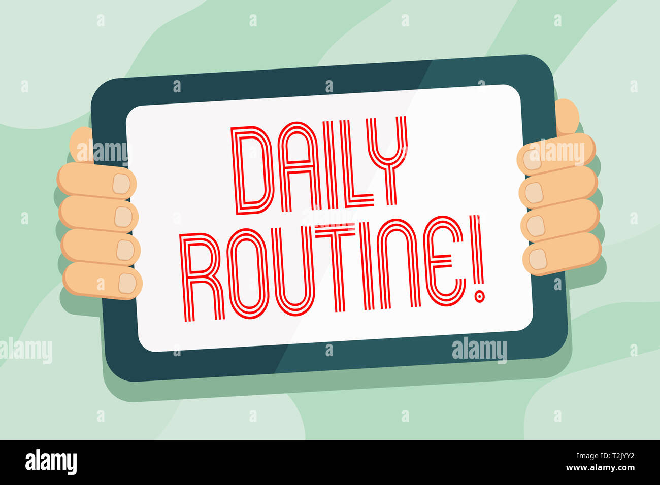 Handwriting text Daily Routine. Conceptual photo customary or regular ...