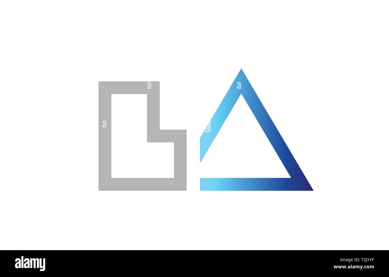 blue grey alphabet letter logo combination la l a design suitable for a ...