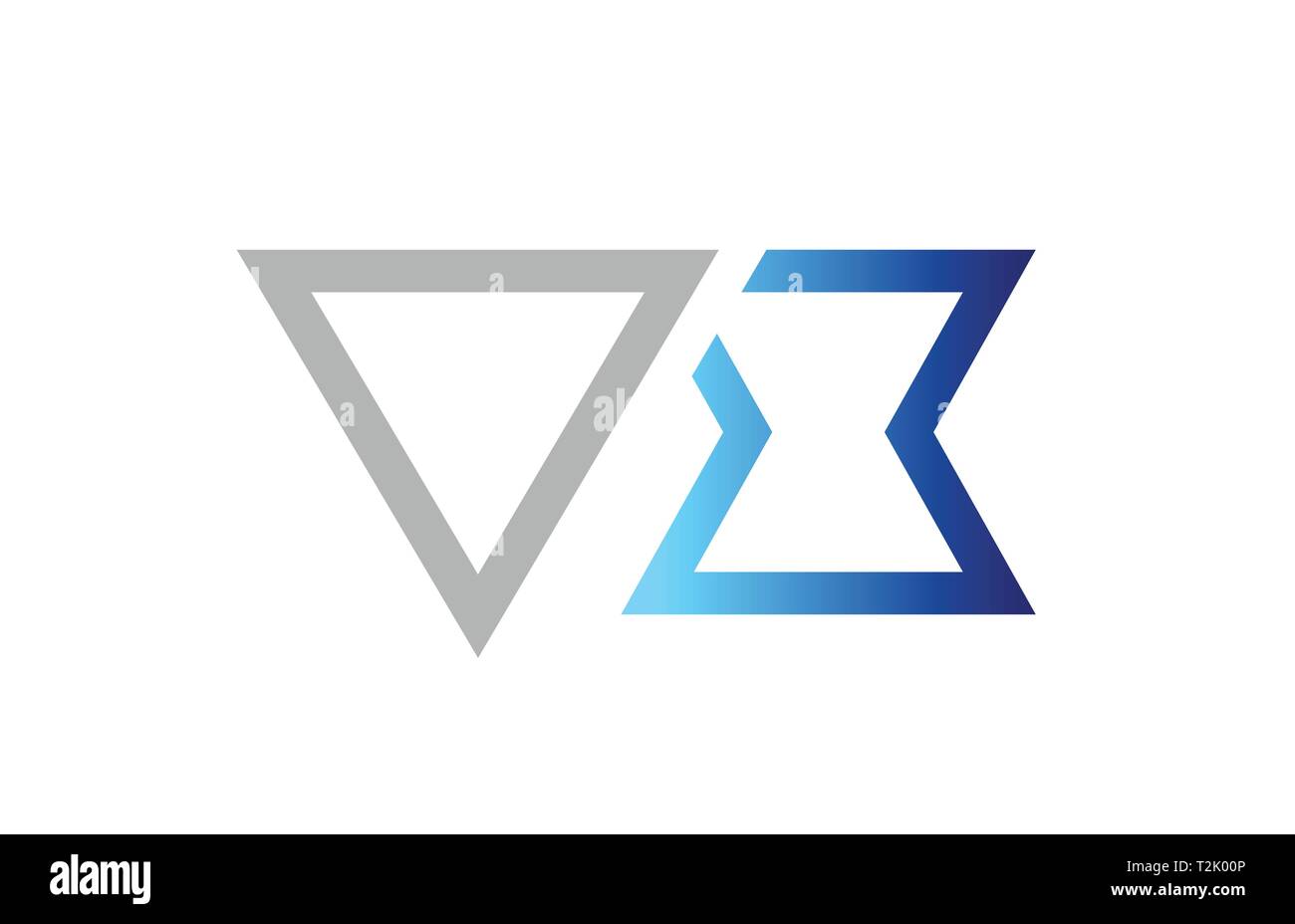blue grey alphabet letter logo combination vx v x design suitable for a ...