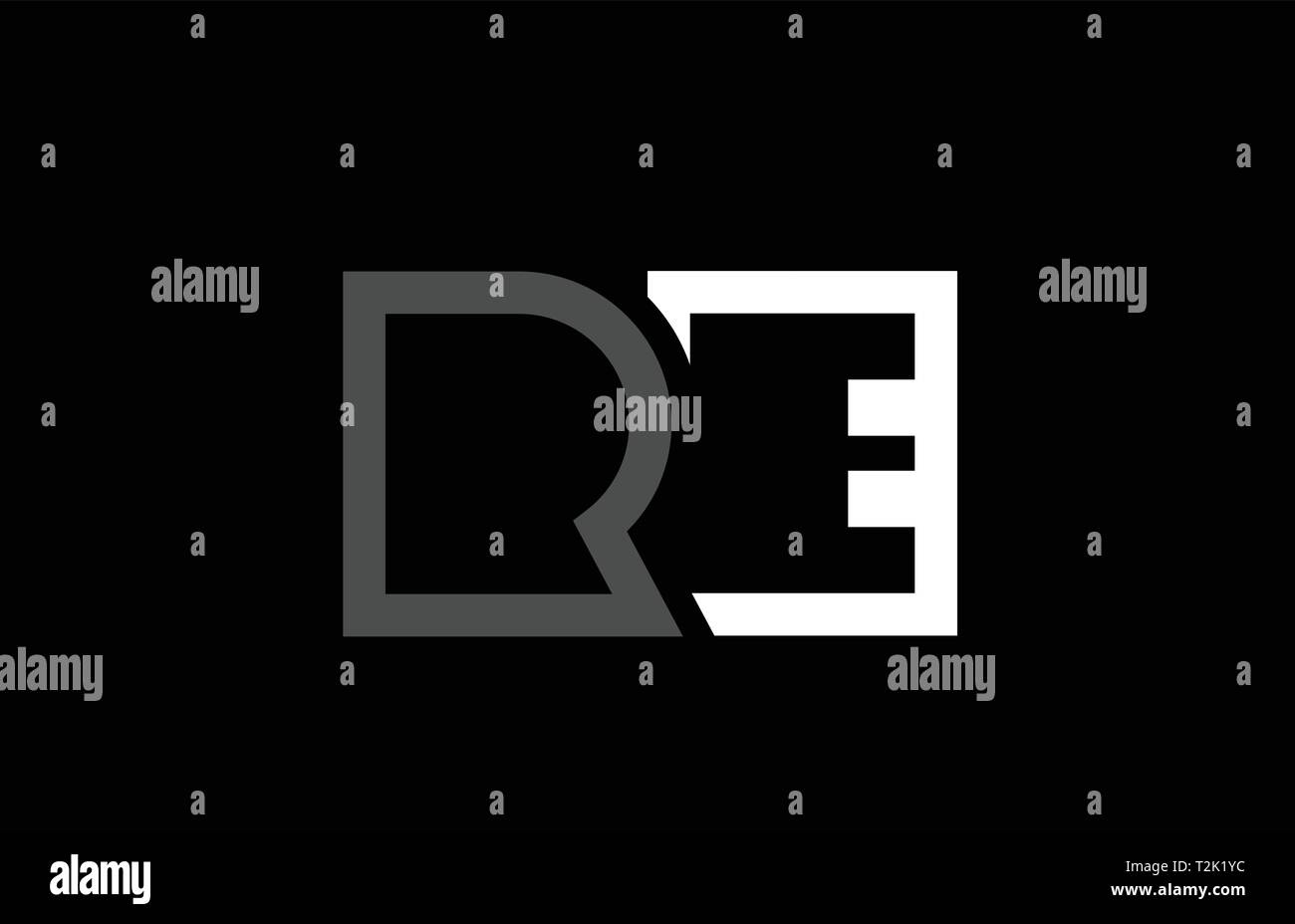 Letter r e logo Black and White Stock Photos & Images - Alamy