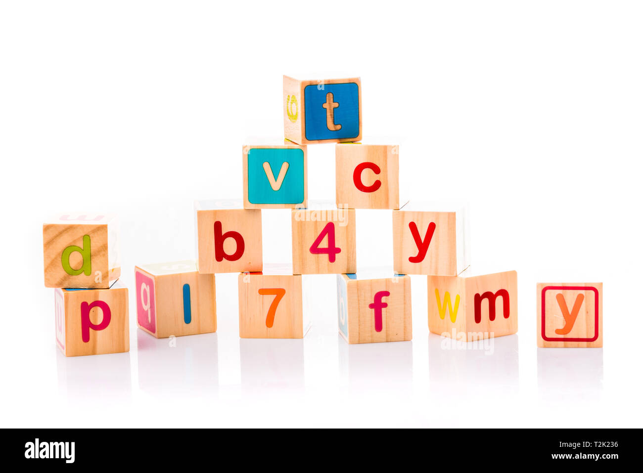 Toy cubes. Baby collection. ABC letters made from baby toys Stock Photo ...