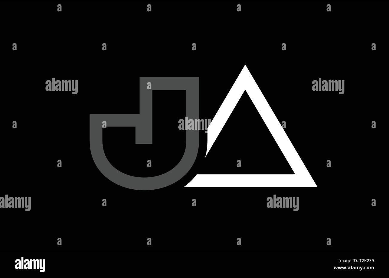 white black grey alphabet letter logo combination ja j a design ...
