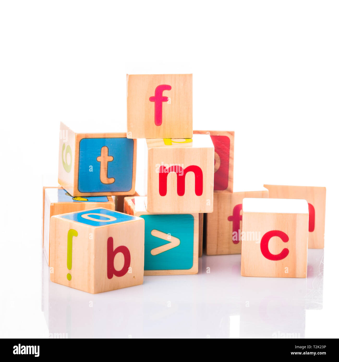 Toy cubes. Baby collection. ABC letters made from baby toys Stock Photo ...