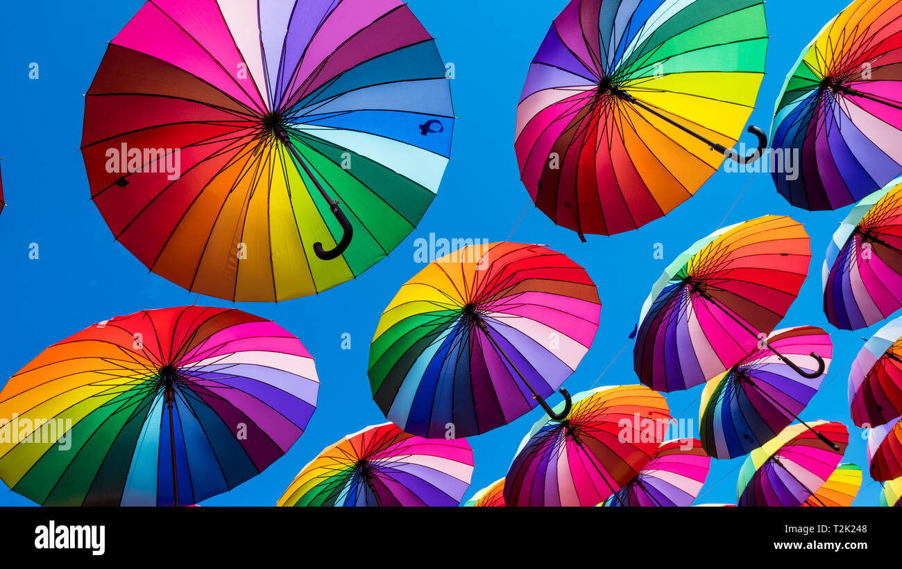 Rainbow umbrella colorful rainbow Stock Photo - Alamy