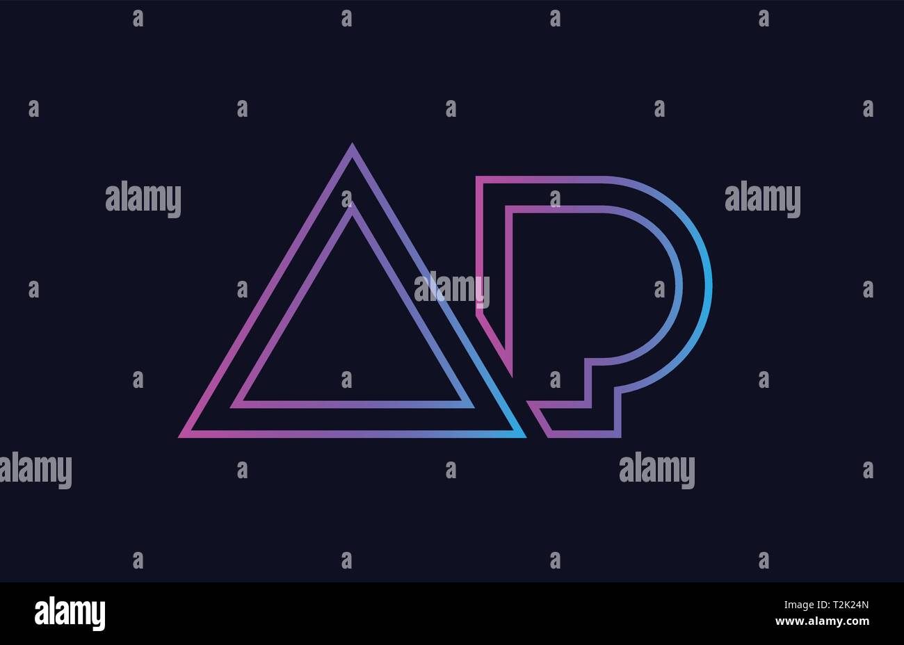 blue pink alphabet letter logo combination ap a p design suitable for a ...