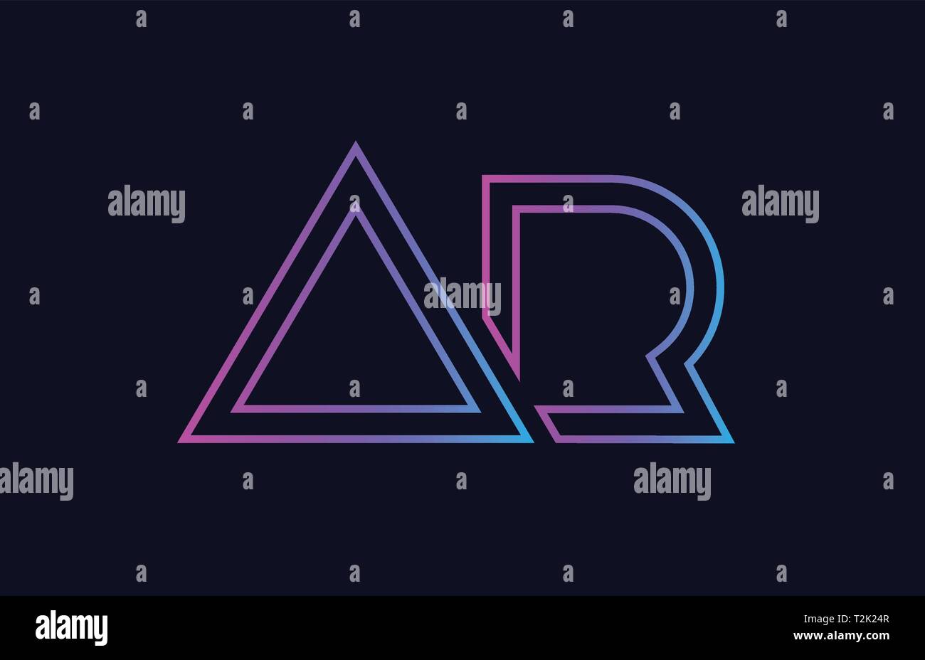 blue pink alphabet letter logo combination ar a r design suitable for a ...