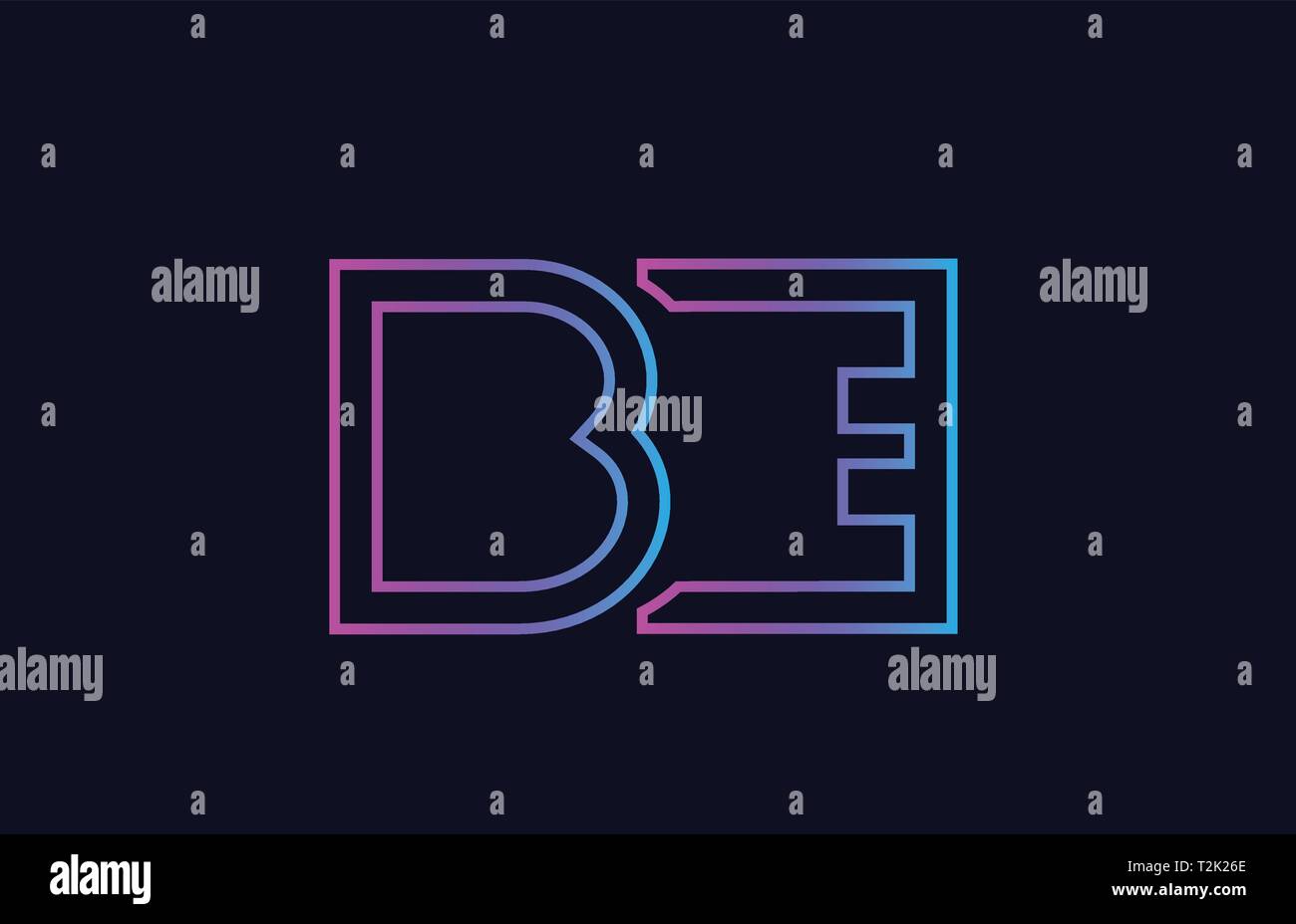 blue pink alphabet letter logo combination be b e design suitable for a ...