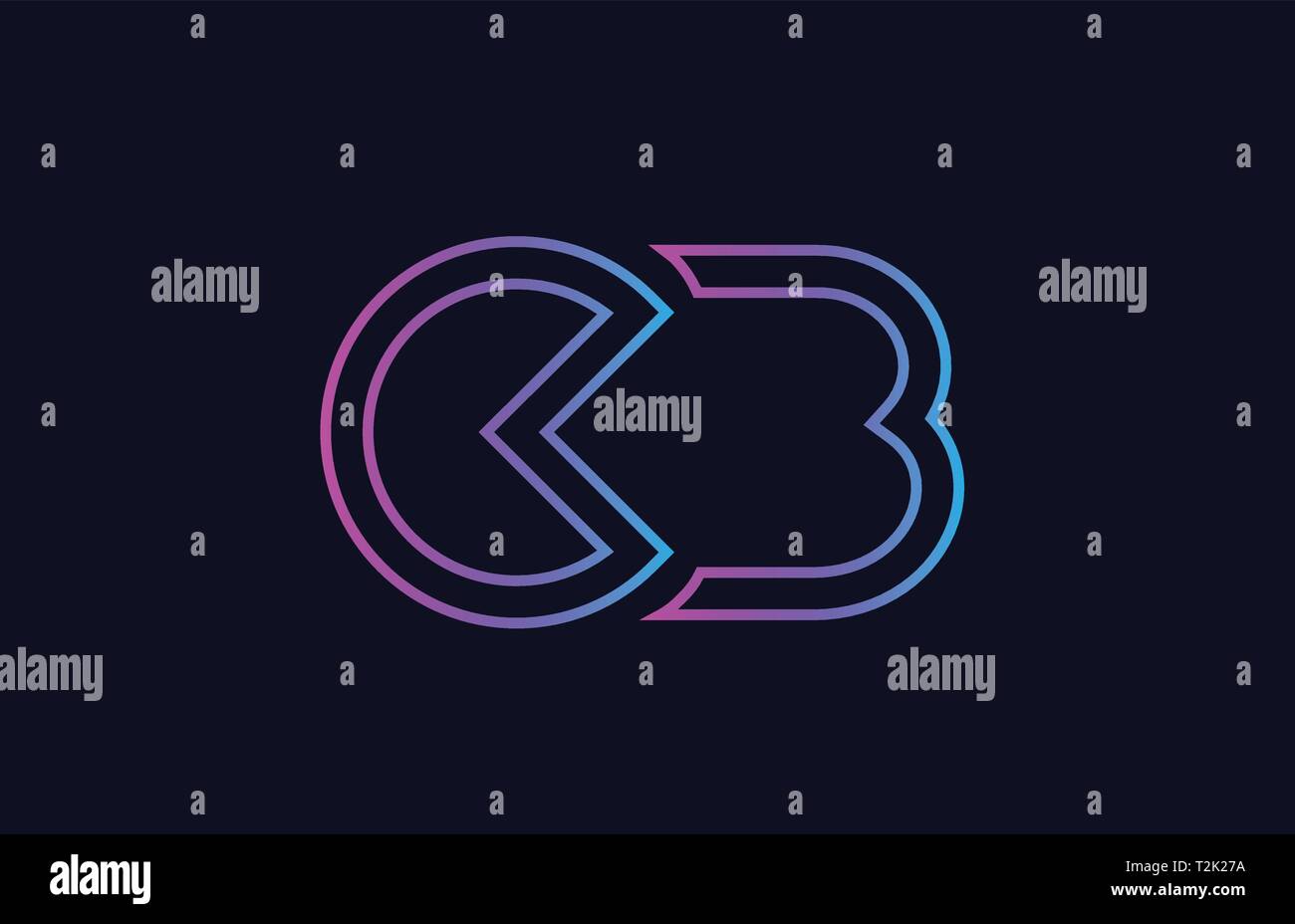blue pink alphabet letter logo combination cb c b design suitable for a ...