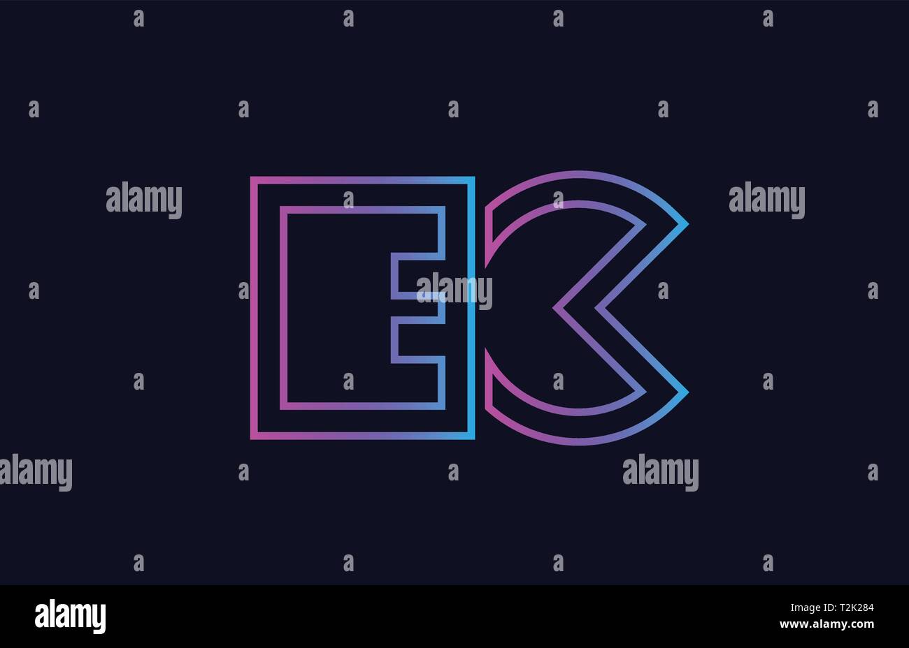 blue pink alphabet letter logo combination ec e c design suitable for a ...