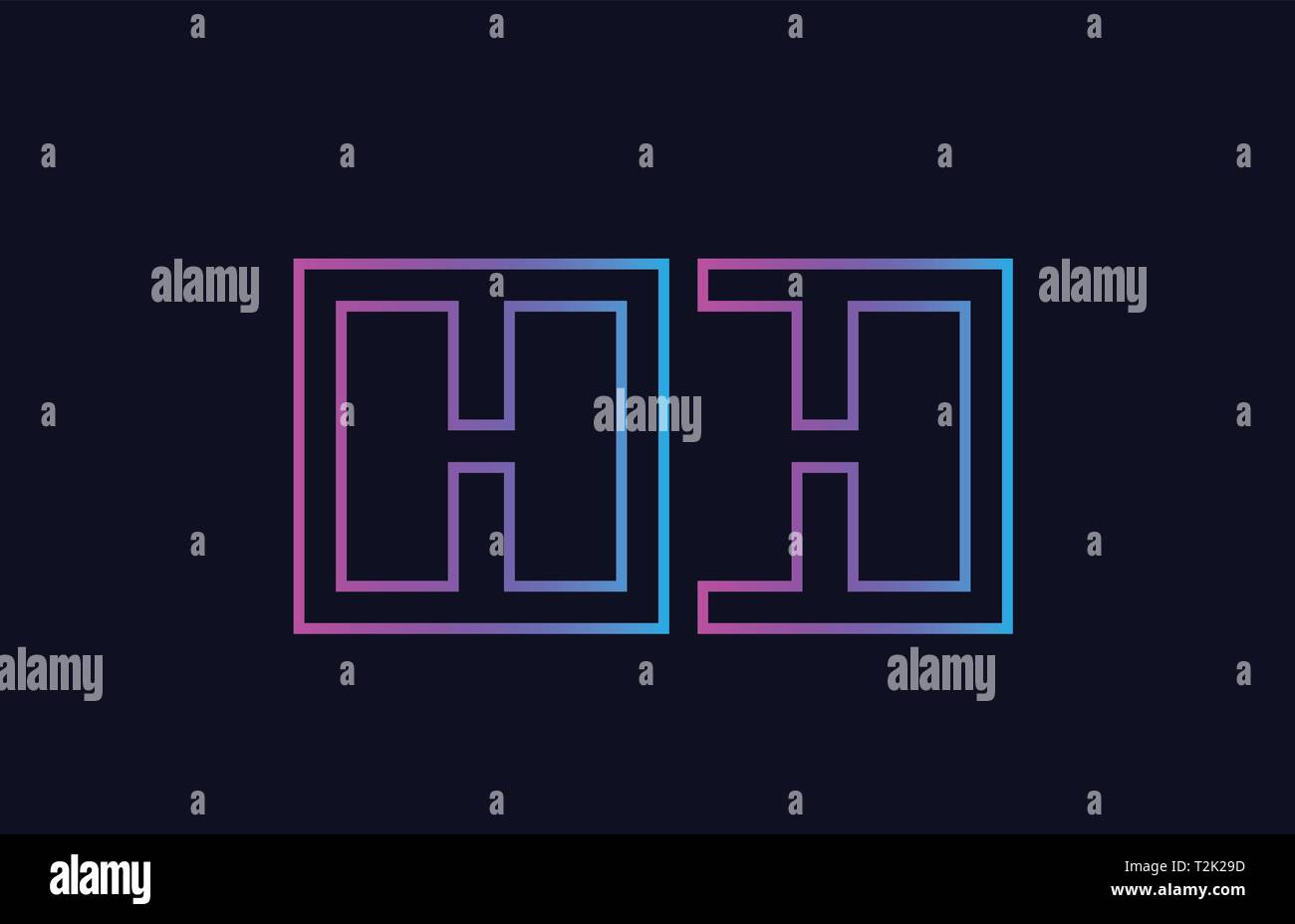 blue pink alphabet letter logo combination hh h h design suitable for a ...
