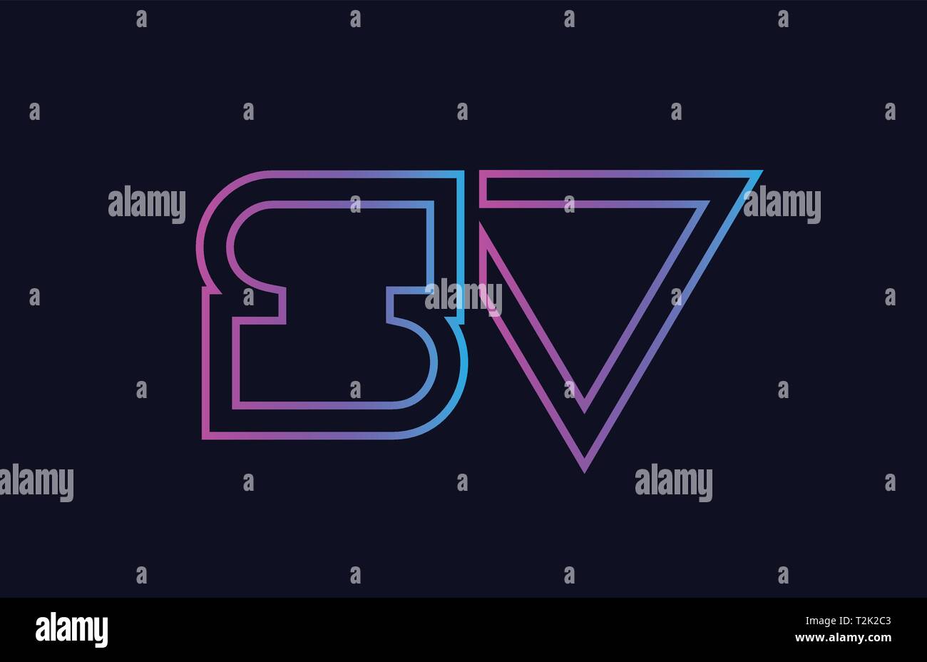 blue pink alphabet letter logo combination sv s v design suitable for a ...