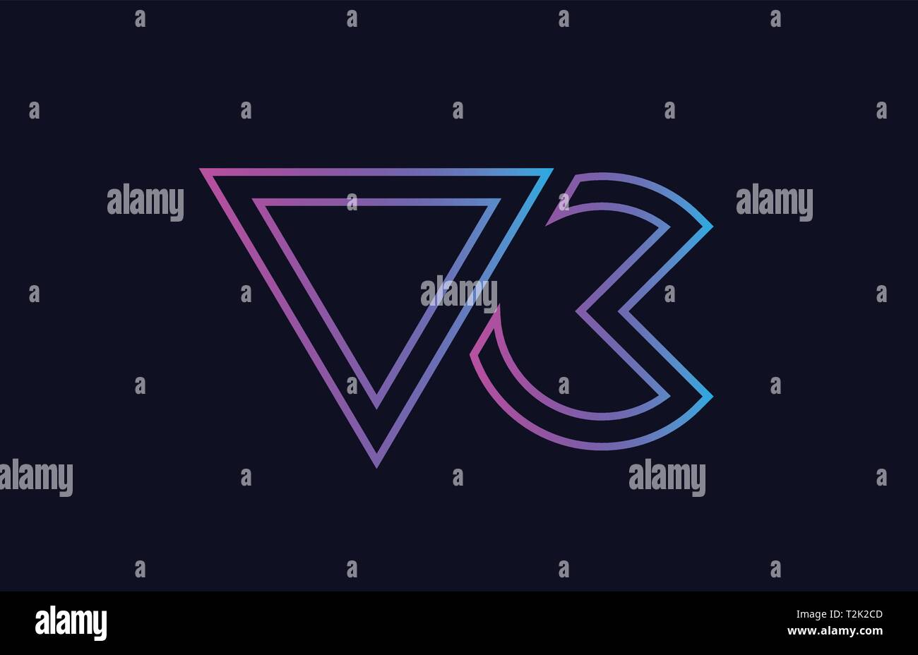 blue pink alphabet letter logo combination vc v c design suitable for a ...