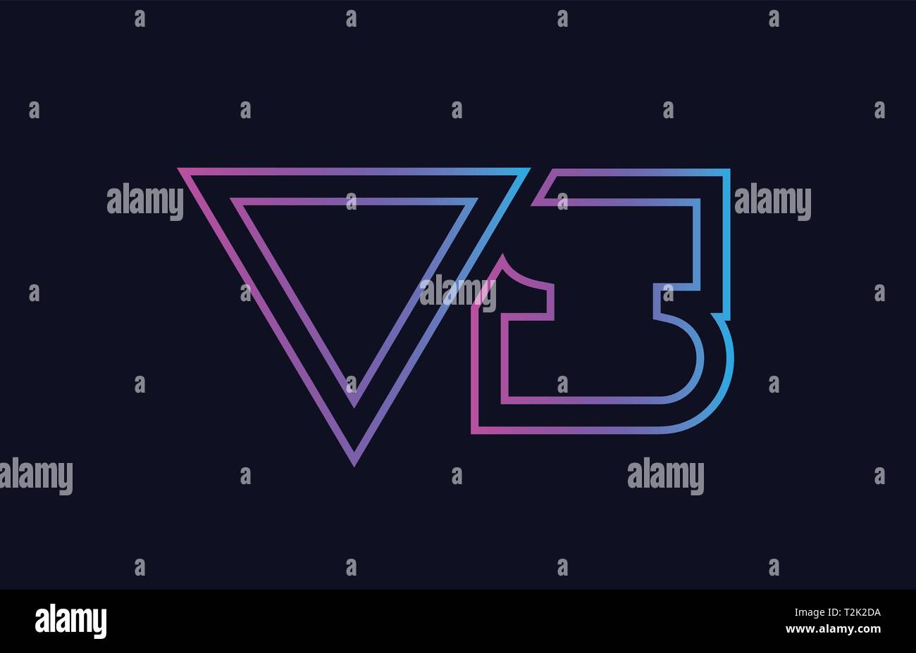 blue pink alphabet letter logo combination vs v s design suitable for a ...