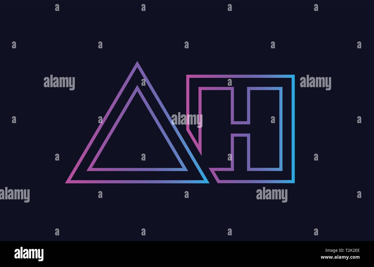 blue pink alphabet letter logo combination ah a h design suitable for a ...