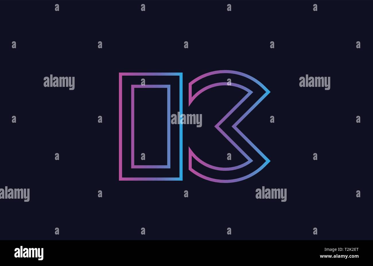 blue pink alphabet letter logo combination ic i c design suitable for a ...