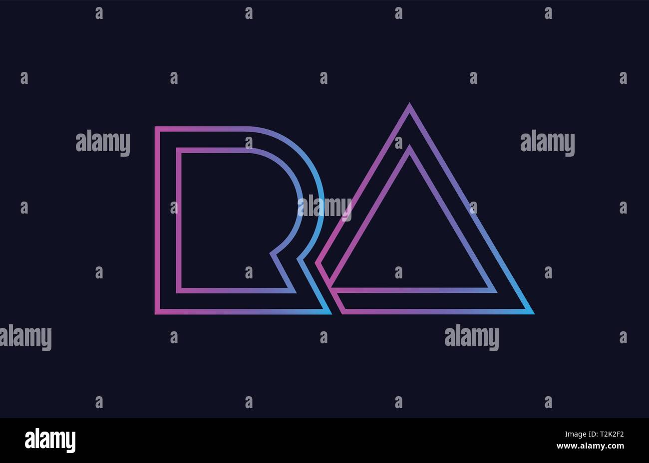 blue pink alphabet letter logo combination ra r a design suitable for a ...
