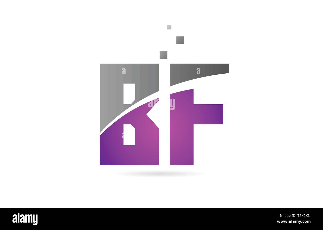 pink grey alphabet letter BF B F logo combination design suitable for a ...