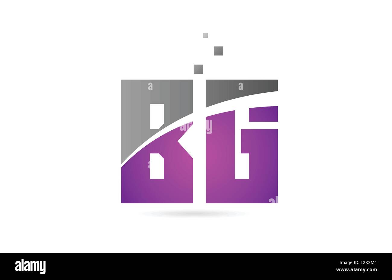 pink grey alphabet letter BG B G logo combination design suitable for a ...