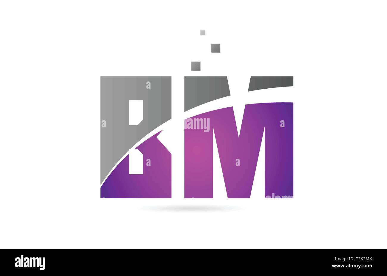 pink grey alphabet letter BM B M logo combination design suitable for a ...