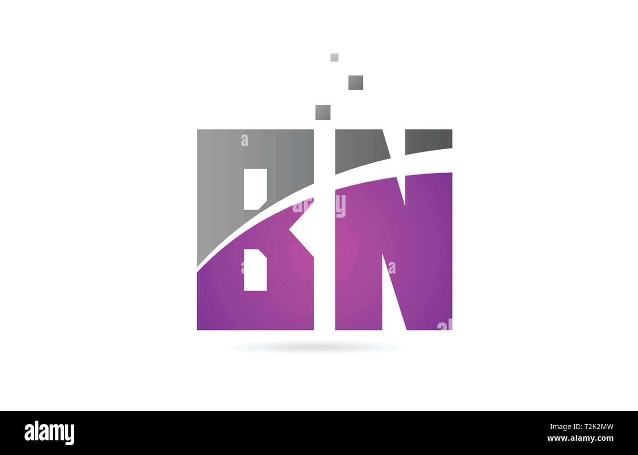pink grey alphabet letter BN B N logo combination design suitable for a ...