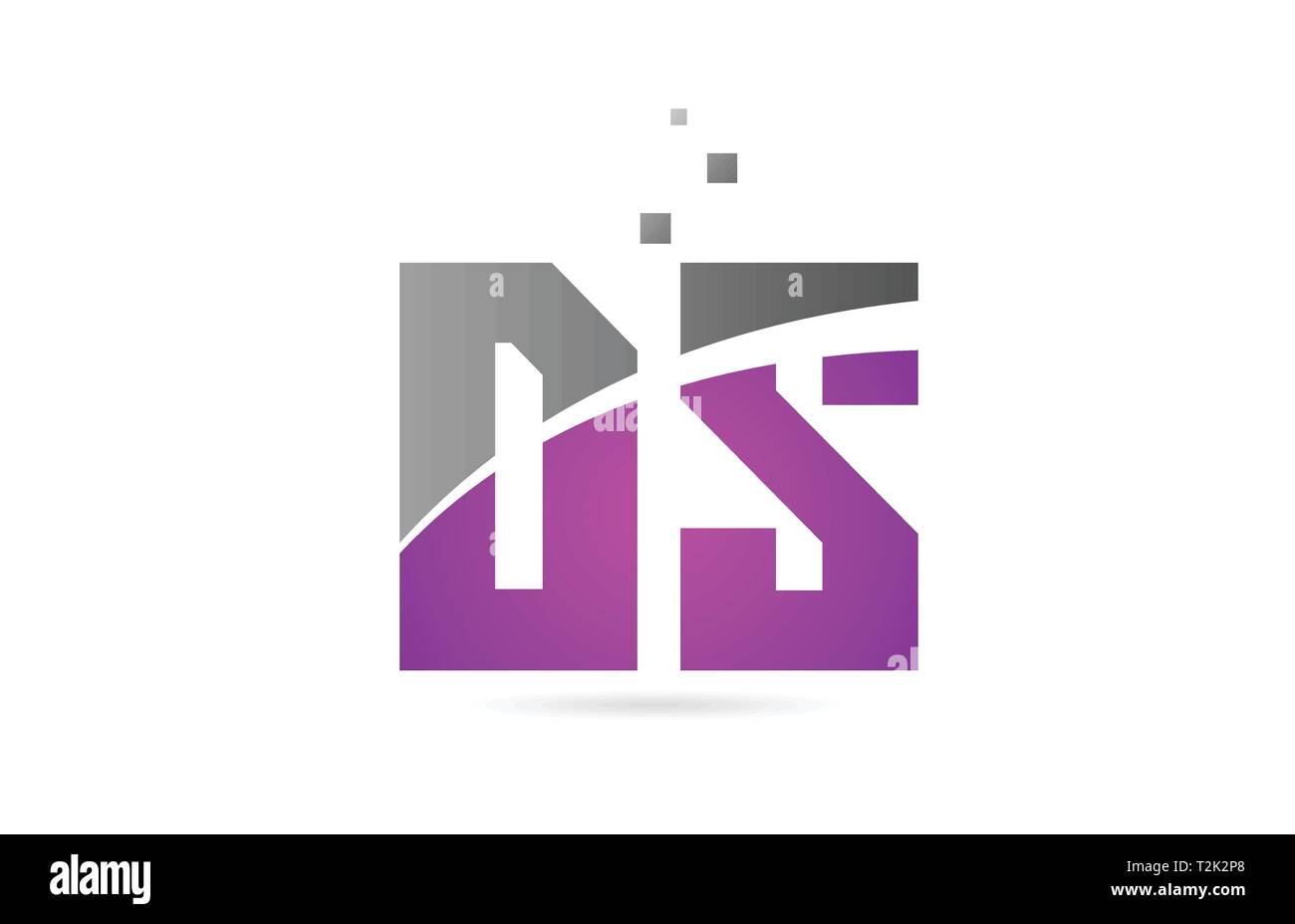 pink grey alphabet letter DS D S logo combination design suitable for a ...