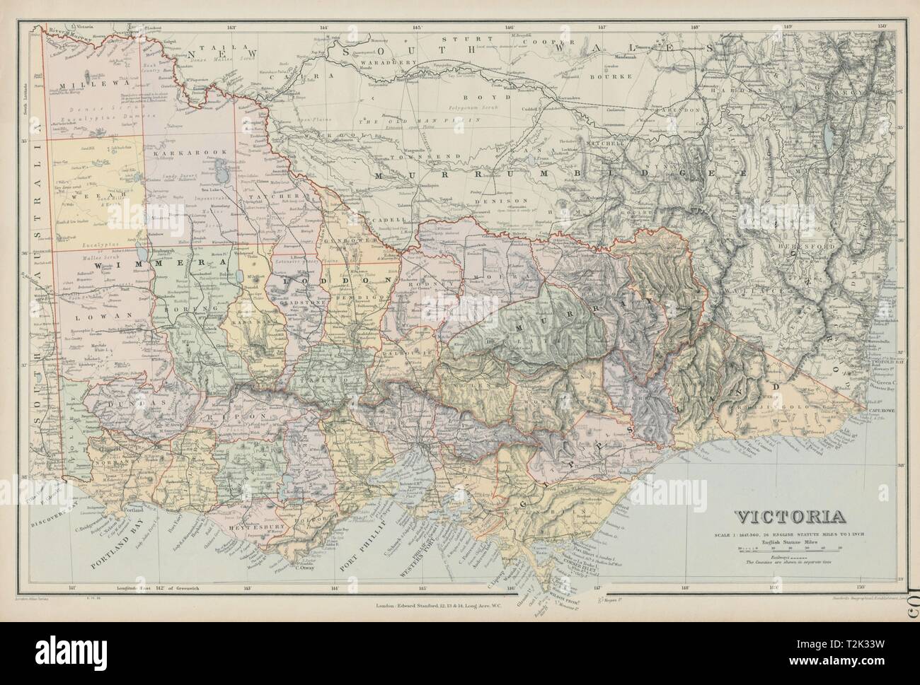 Victoria, Australia. Explorers routes. Landscape observations. STANFORD ...
