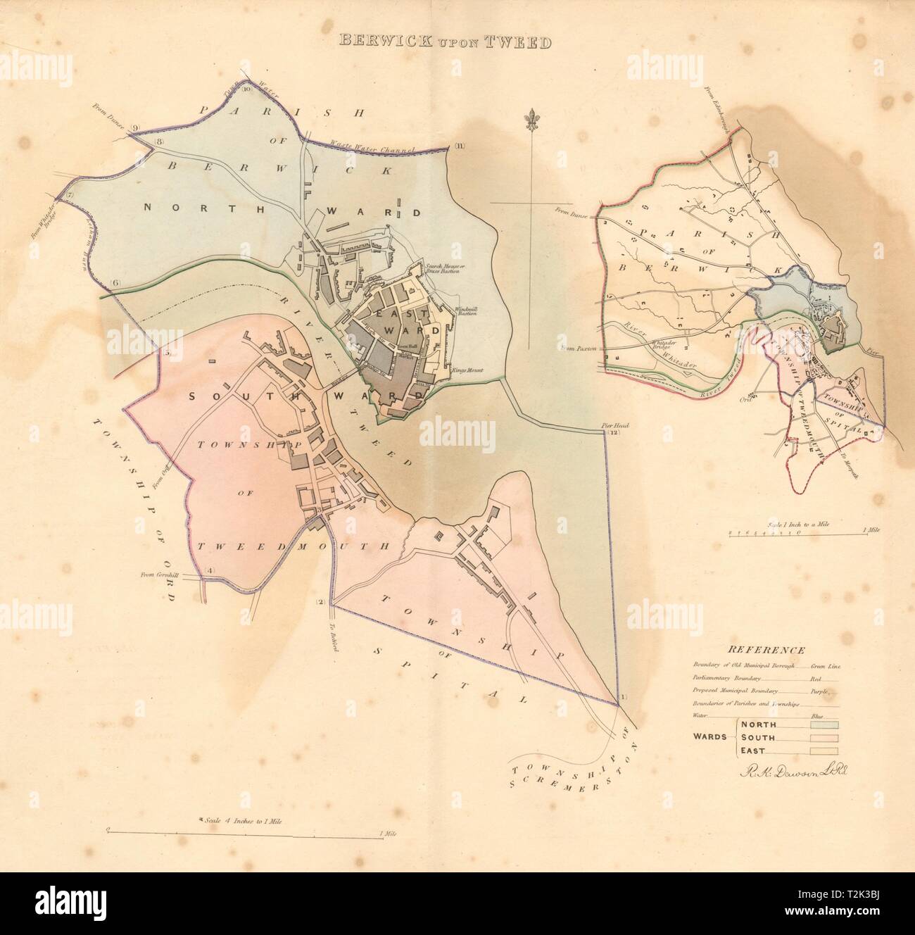 Map of berwick upon tweed hi-res stock photography and images - Alamy
