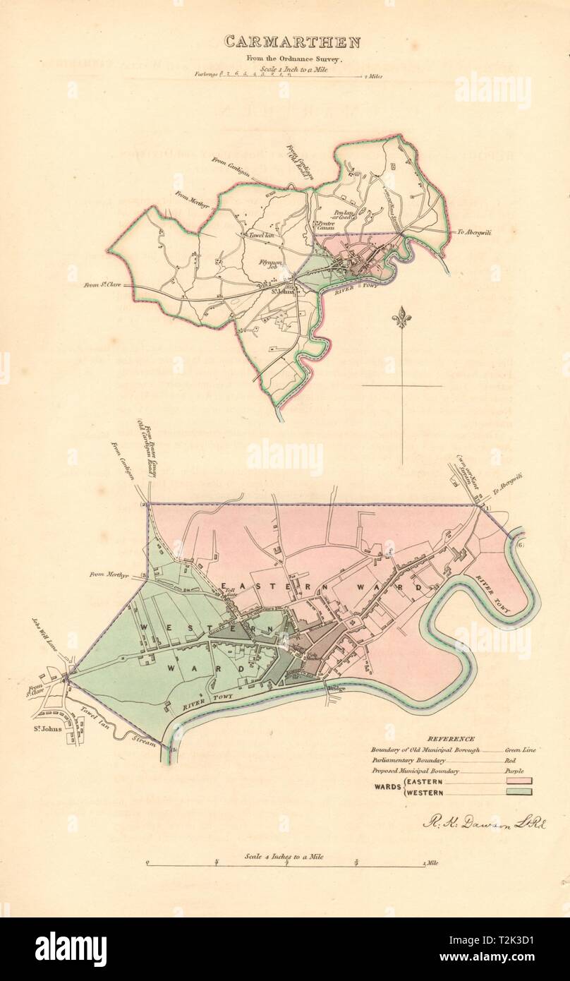 Carmarthen Map High Resolution Stock Photography and Images - Alamy