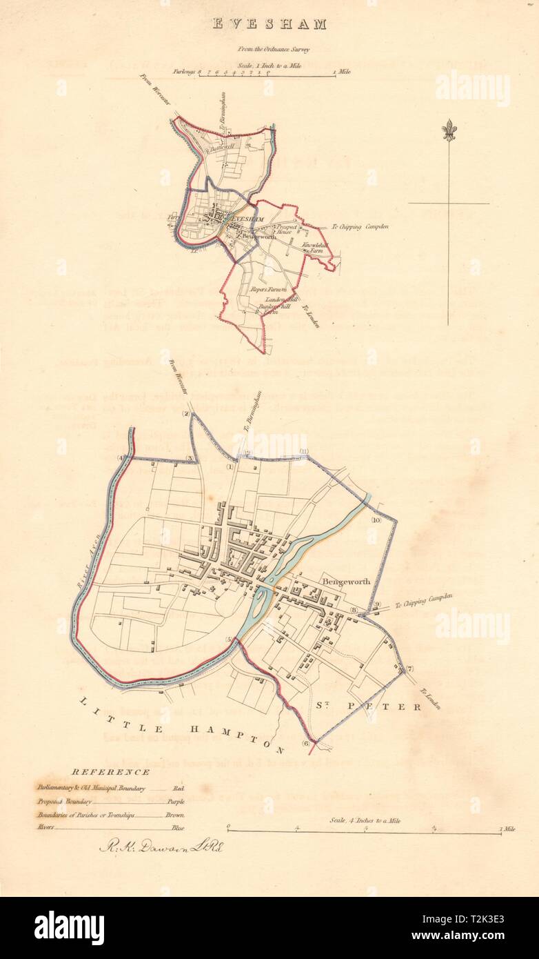 Map of evesham hi-res stock photography and images - Alamy