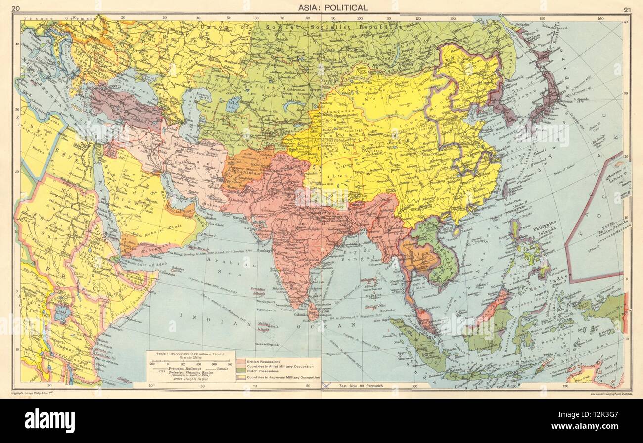 WW2 ASIA. Japanese-occupied China Indochina Philippines. Middle East ...