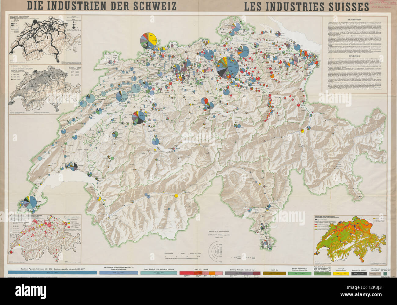 Die Industrien de Schweiz. Industries Suisses. Switzerland. 124x87cm ...